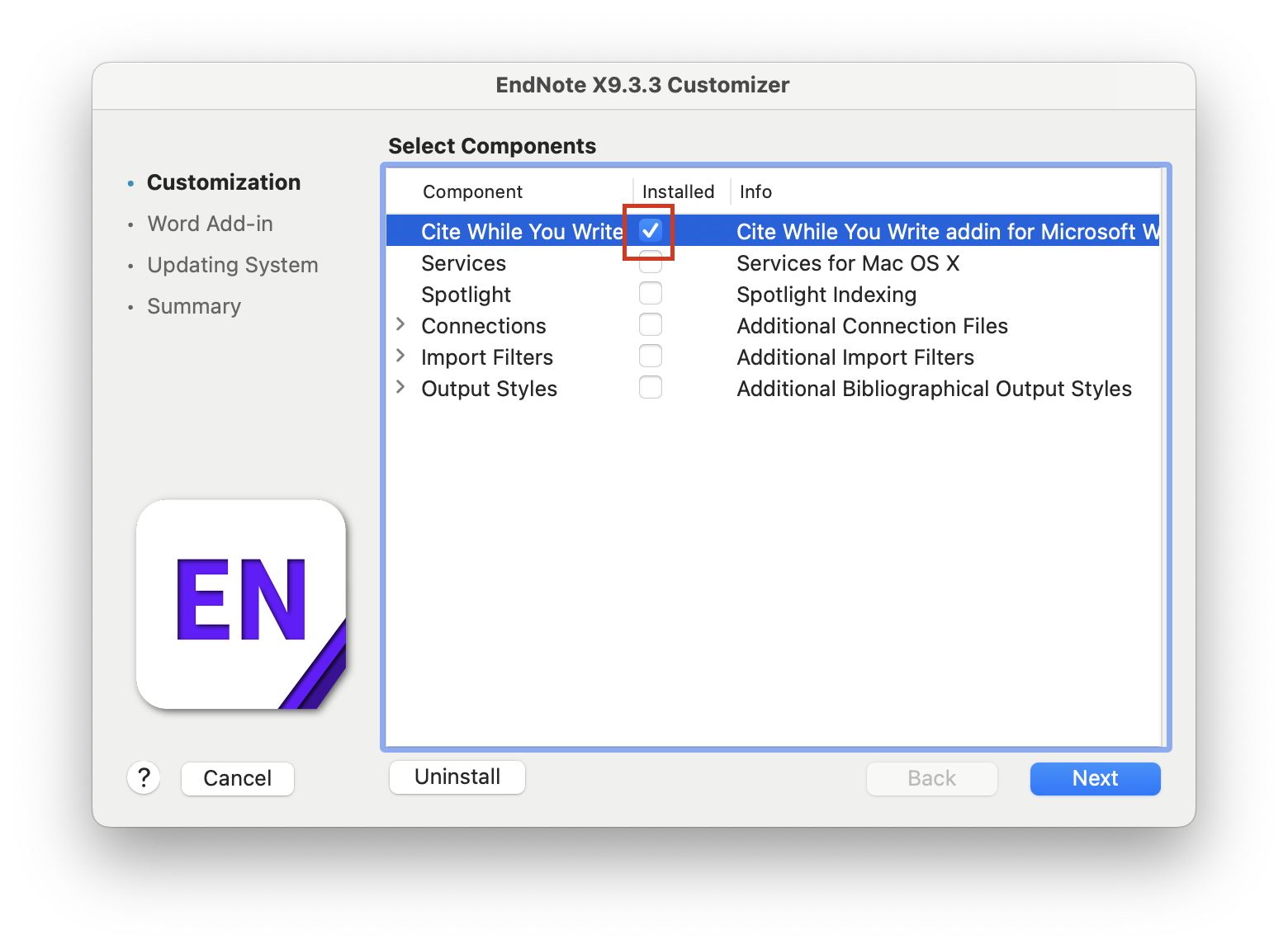 EndNote X9: Microsoft Word Add-In and Error Message – KP School of ...