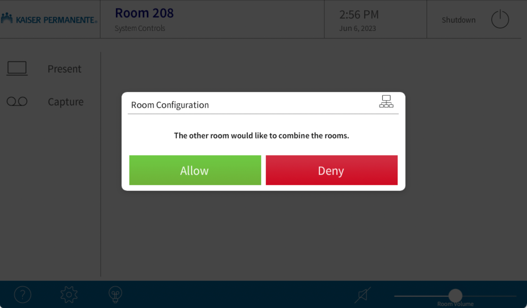 How to Combine Rooms using a Crestron Panel – KP School of Medicine IT