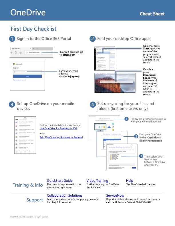 OneDrive - Cheat Sheet – KP School of Medicine IT