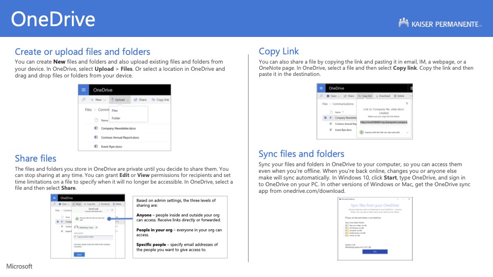 OneDrive - Quick Start – KP School of Medicine IT